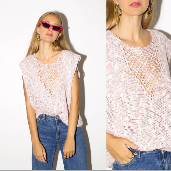 Vintage | Tops | Vintage Knit Vest Handmade In 97s With Beautiful ...